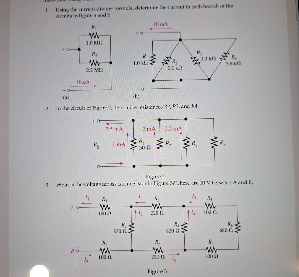 Solved 1 ﻿Using the current-divider formula, determine the | Chegg.com