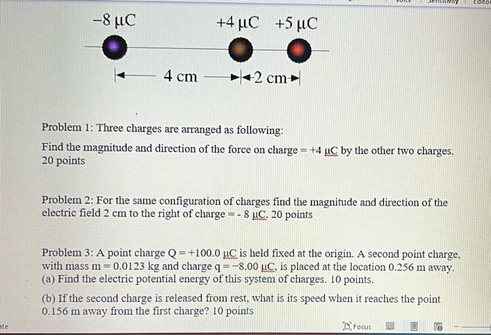 Solved show all work. based on the diagram of charges above, | Chegg.com