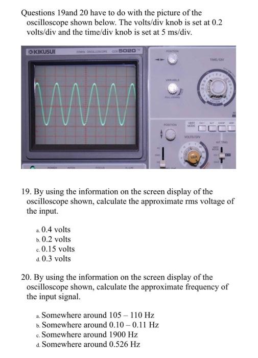 Solved Questions 19and 20 have to do with the picture of the | Chegg.com