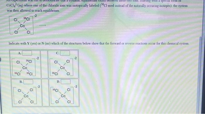 Solved In aqueous solution cobalt(II)ion is surrounded by 4 | Chegg.com