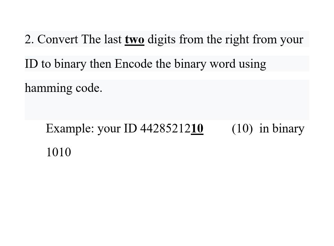 Solved let the the last two digits of the ID number (91) not | Chegg.com
