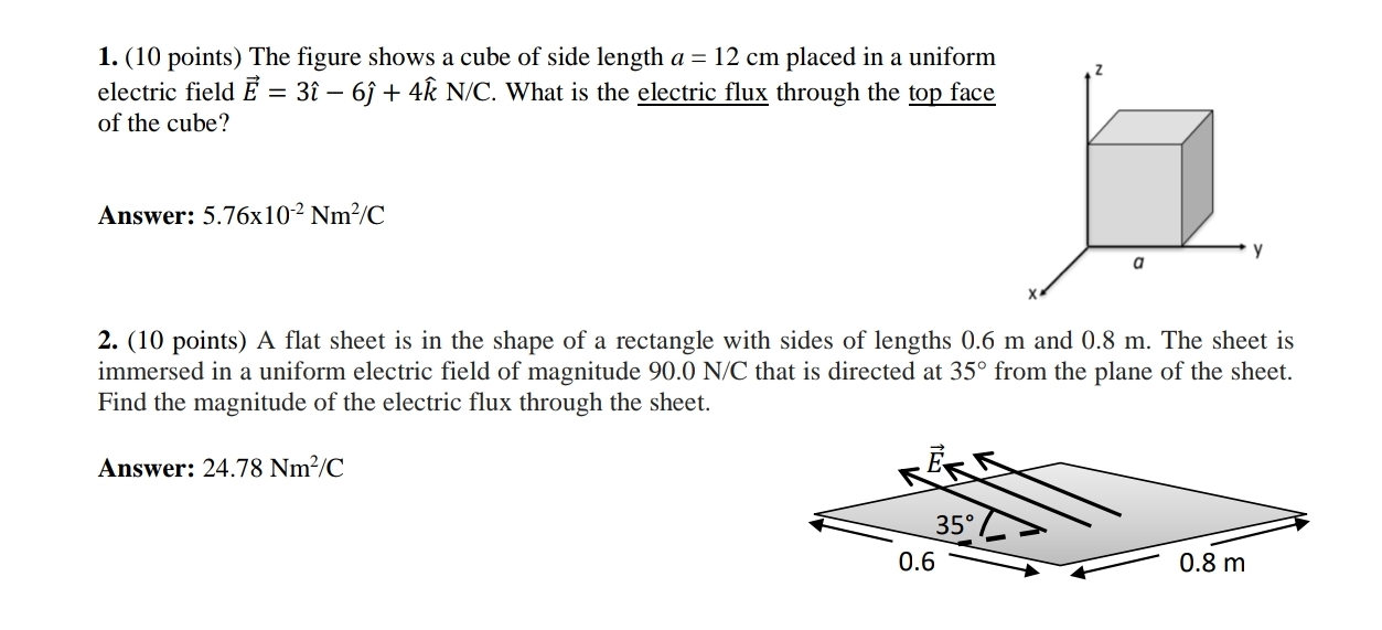 Solved (10 ﻿points) ﻿The figure shows a cube of side length | Chegg.com