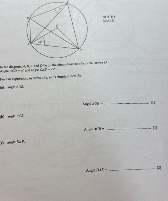 Solved In the diagram, A,B,C and D lie on the circumference | Chegg.com