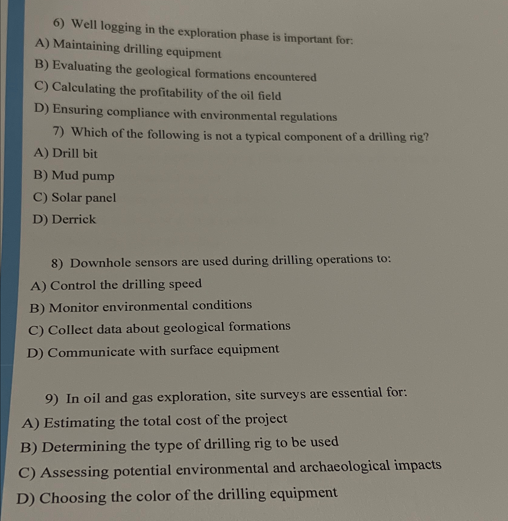 Solved Well logging in the exploration phase is important | Chegg.com