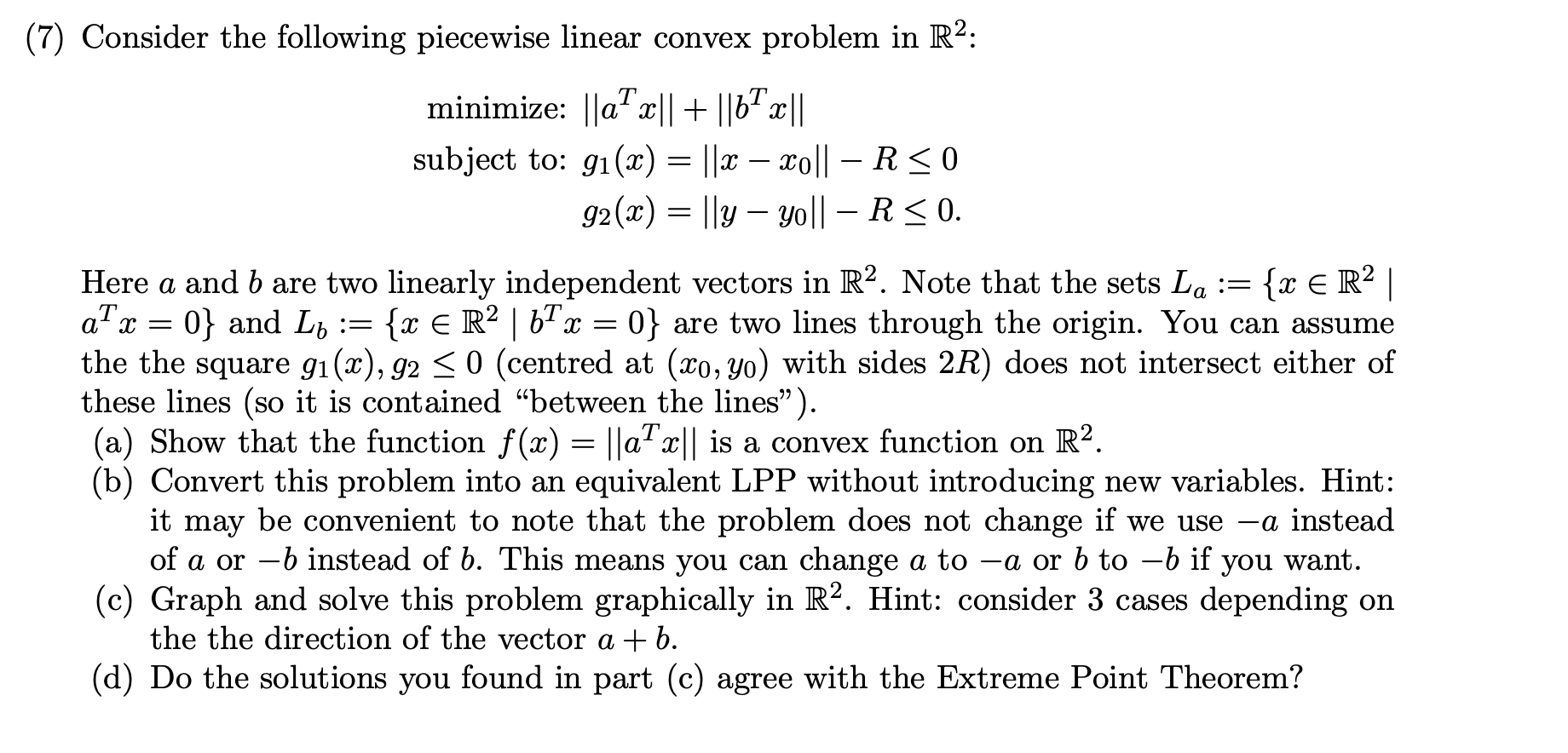 Solved (7) ﻿Consider the following piecewise linear convex | Chegg.com