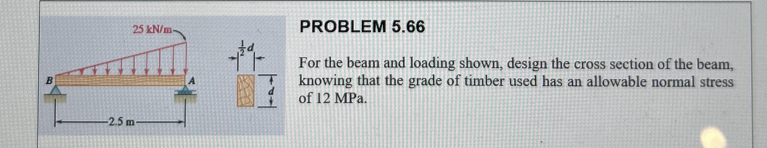 Solved PROBLEM 5.66For the beam and loading shown, design | Chegg.com