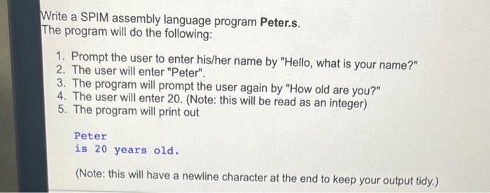 Solved Vrite a SPIM assembly language program Peter.s. he | Chegg.com Solved Vrite a SPIM assembly language program Peter.s. he | Chegg.com