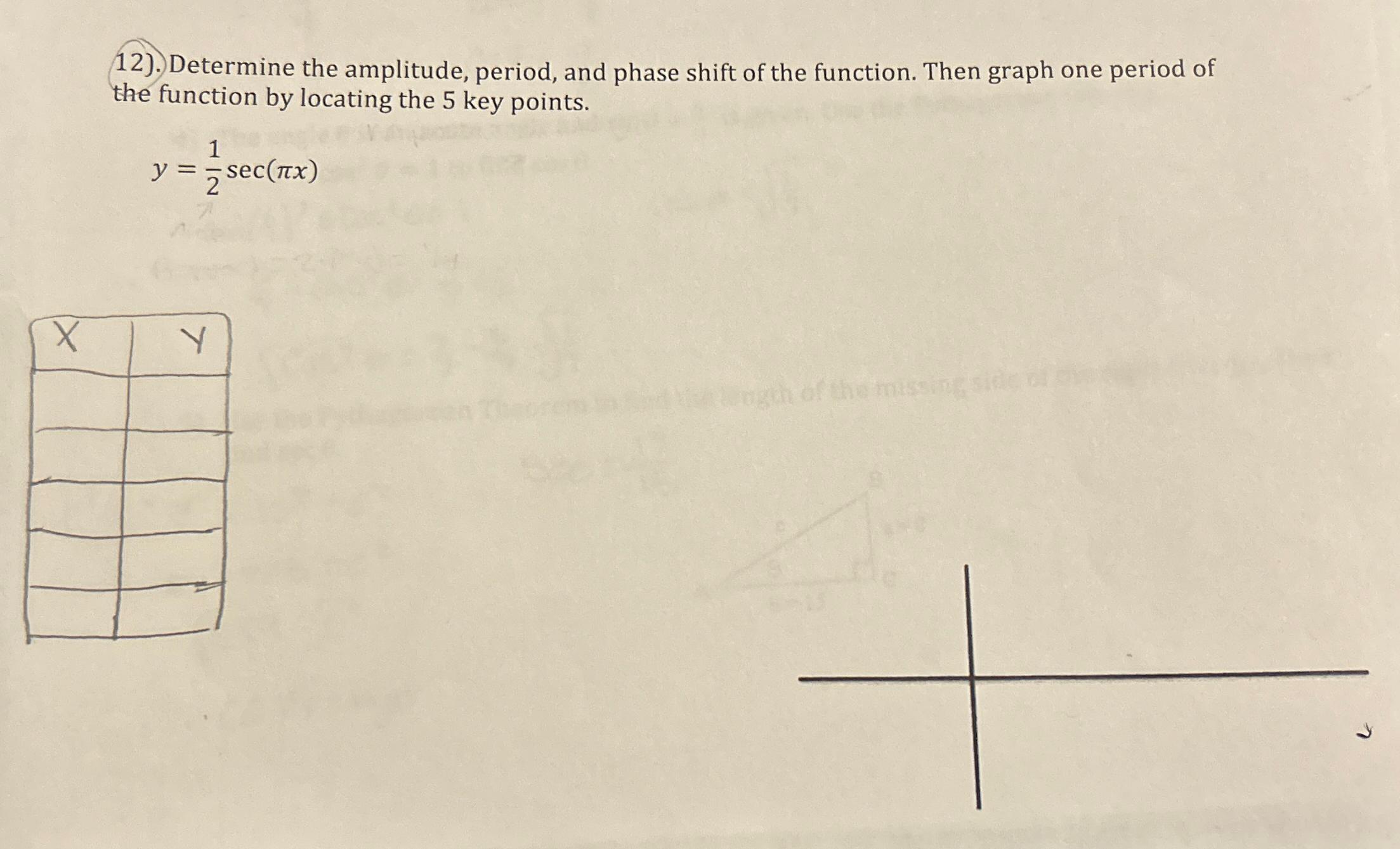 Solved . ﻿Determine the amplitude, period, and phase shift | Chegg.com