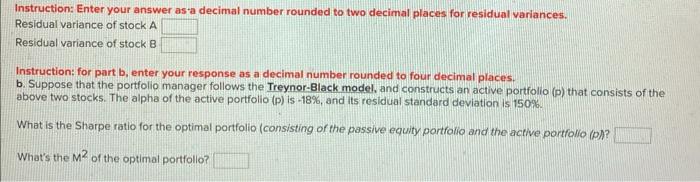 Solved a. Calculate expected excess returns, alpha values, | Chegg.com