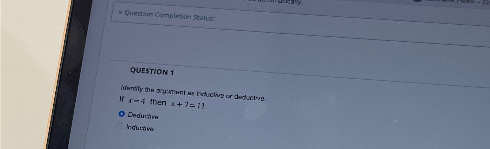 Solved Identify the argument as inductive or deductive.If | Chegg.com