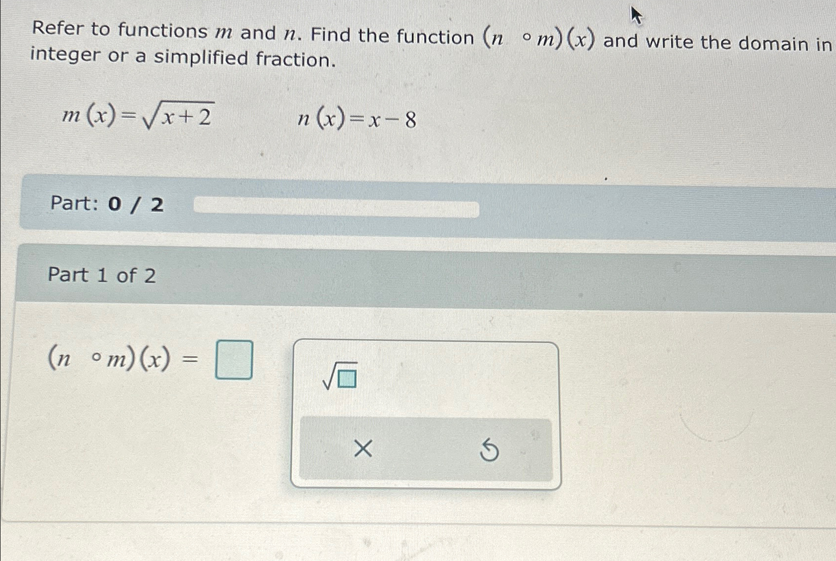Solved Refer to functions m ﻿and n. ﻿Find the function | Chegg.com