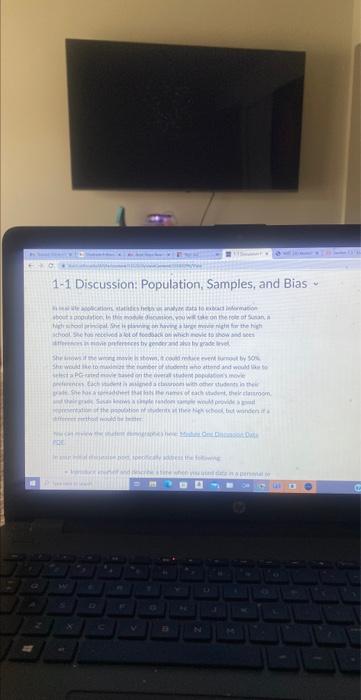 1-1 Discussion: Population, Samples, and Bias - | Chegg.com