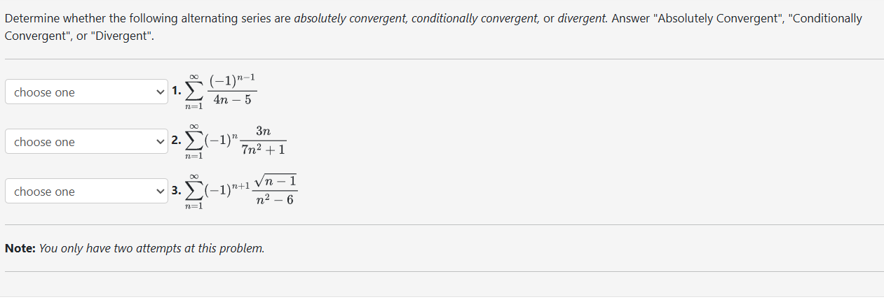 Solved Determine whether the following alternating series | Chegg.com