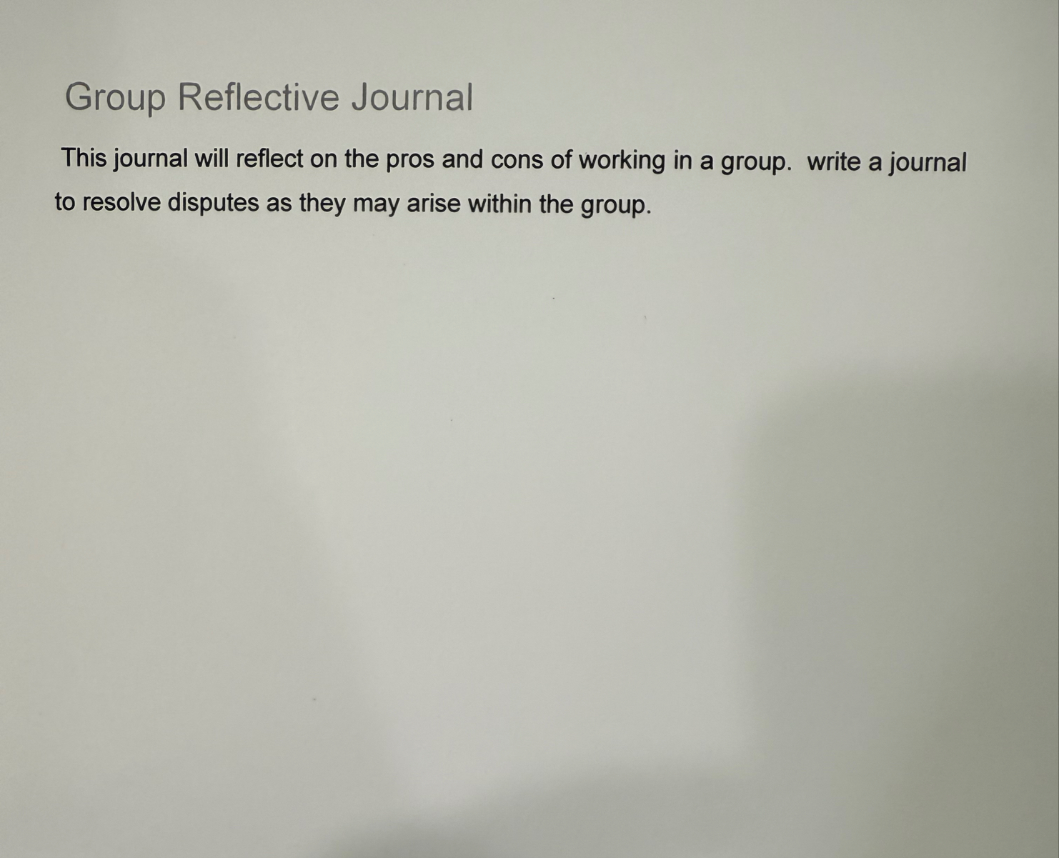 Solved Group Reflective JournalThis journal will reflect on | Chegg.com