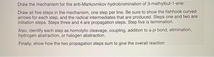 Solved Draw the mechanism for the anti-Markovnikov | Chegg.com