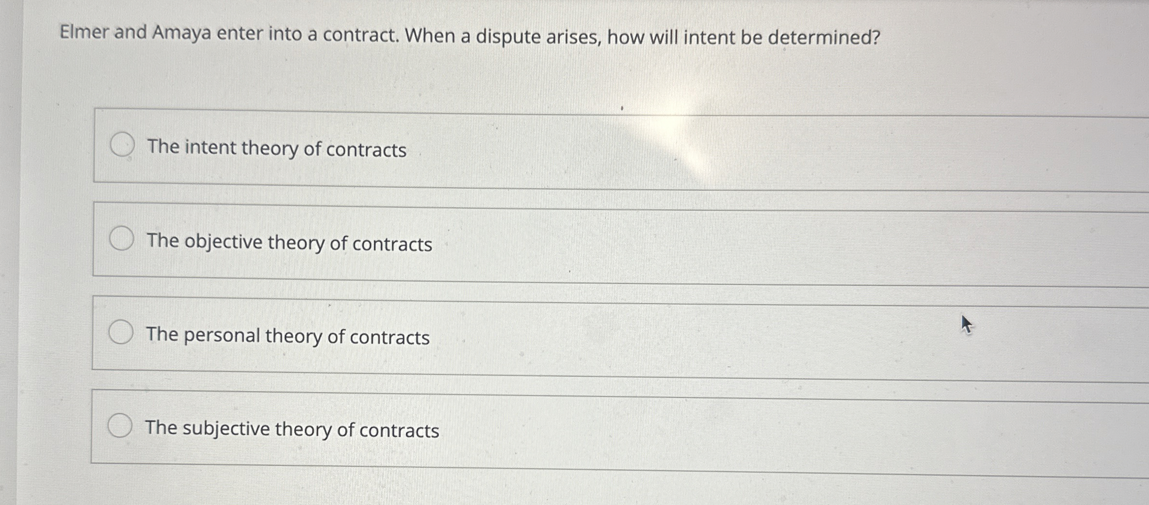 Solved Elmer and Amaya enter into a contract. When a dispute | Chegg.com