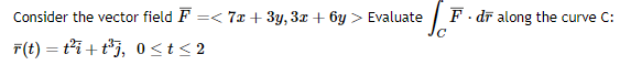 Solved Consider the vector field ?bar (F)= | Chegg.com