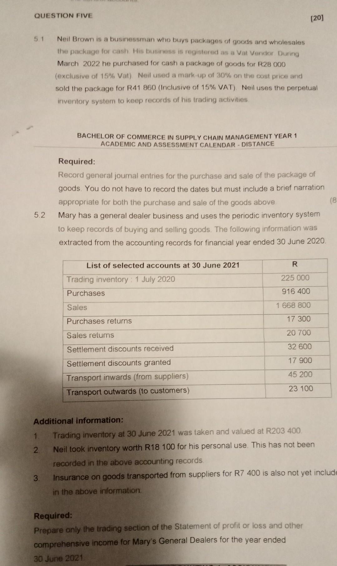 Solved QUESTION FIVE [20] Neil Brown is a businessman who | Chegg.com