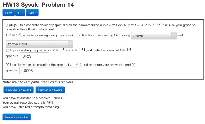 Solved HW13 Syvuk: Problem 14 Prev Up Next (1 pt) (a) On a | Chegg.com