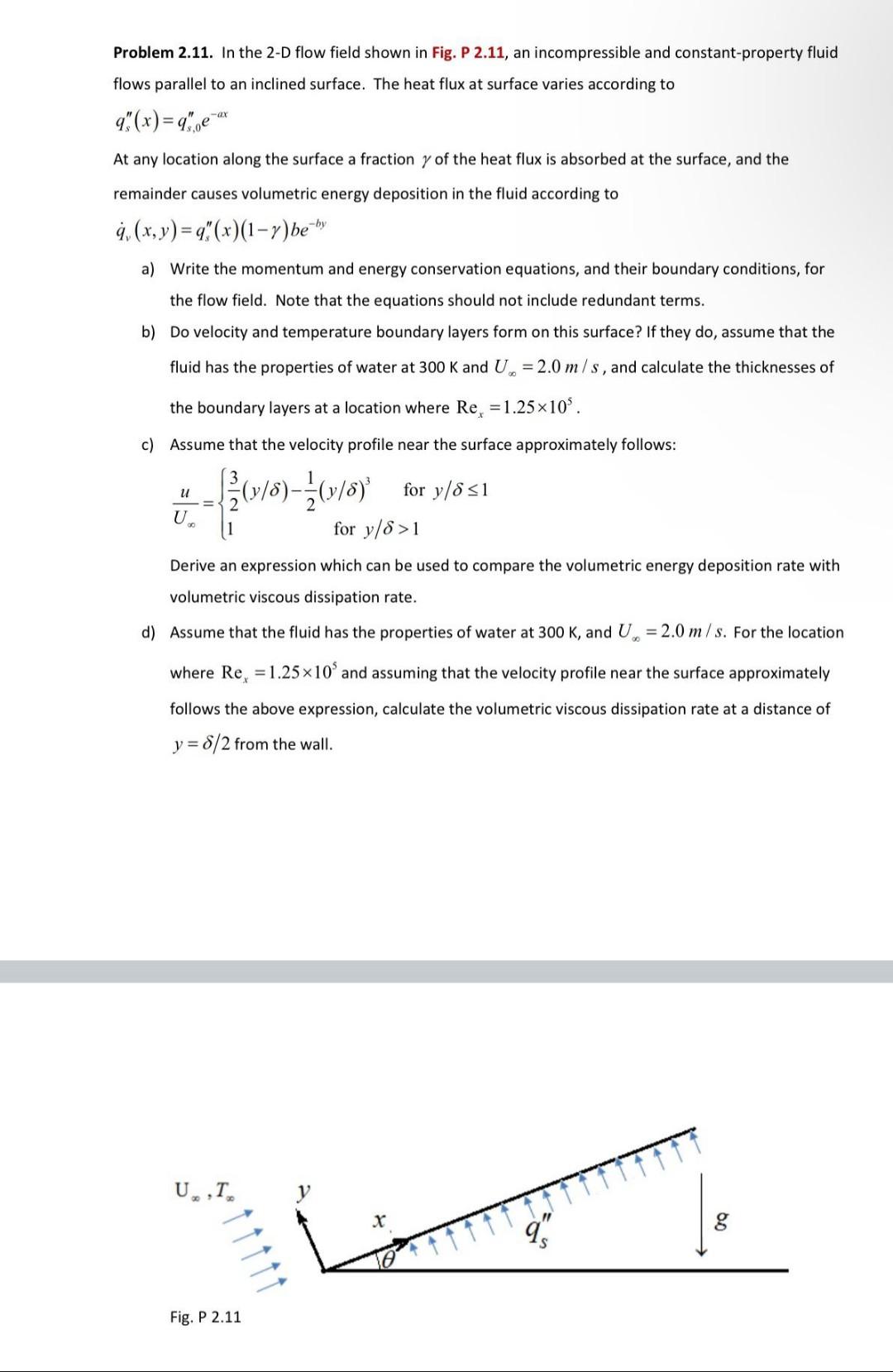 Solved Problem 2.11. In the 2-D flow field shown in Fig. P | Chegg.com