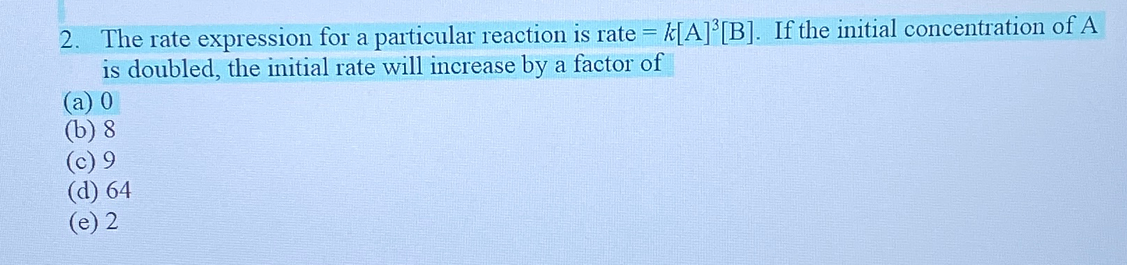 Solved The rate expression for a particular reaction is rate | Chegg.com