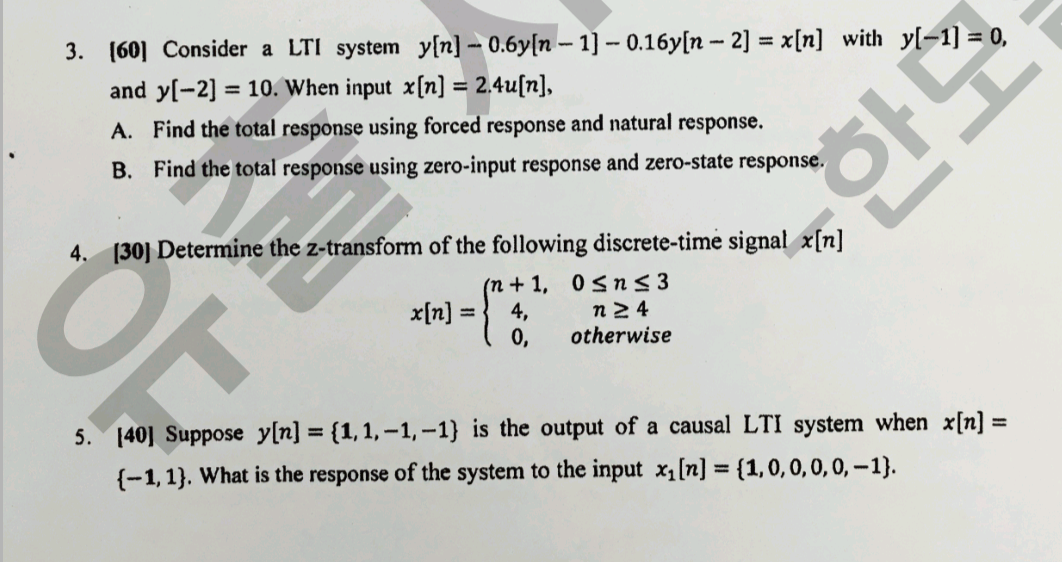 Solved [60] ﻿Consider a LTI system | Chegg.com