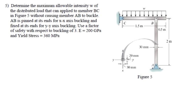 Solved 5) Determine the maximum allowable intensity w of the | Chegg.com