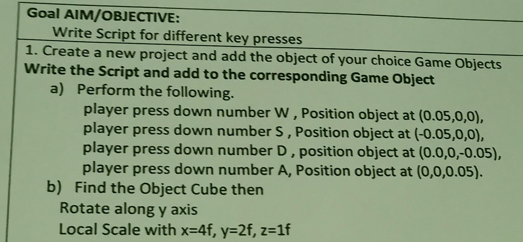 Solved write unity and visual studio code in step by step | Chegg.com