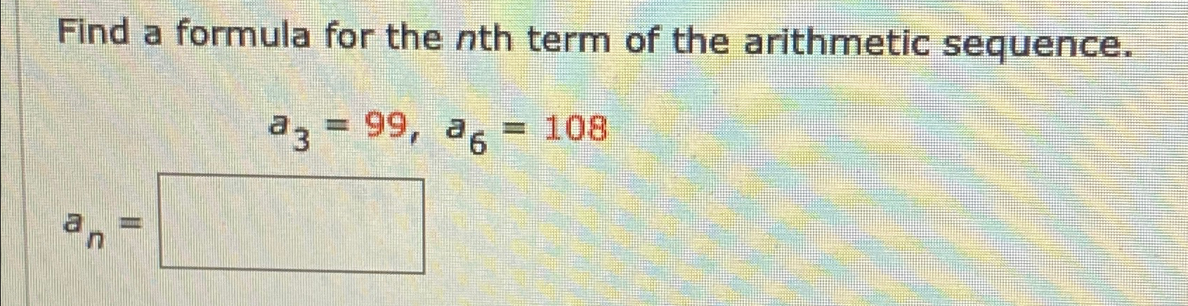 Solved Find a formula for the nth term of the arithmetic | Chegg.com
