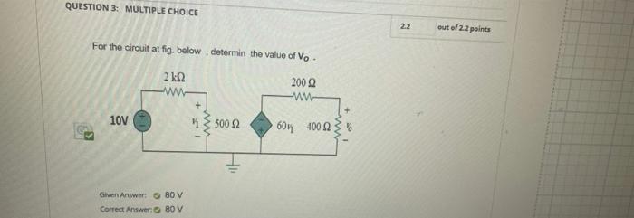 Solved For the circuit at fig. below, determin the value of | Chegg.com