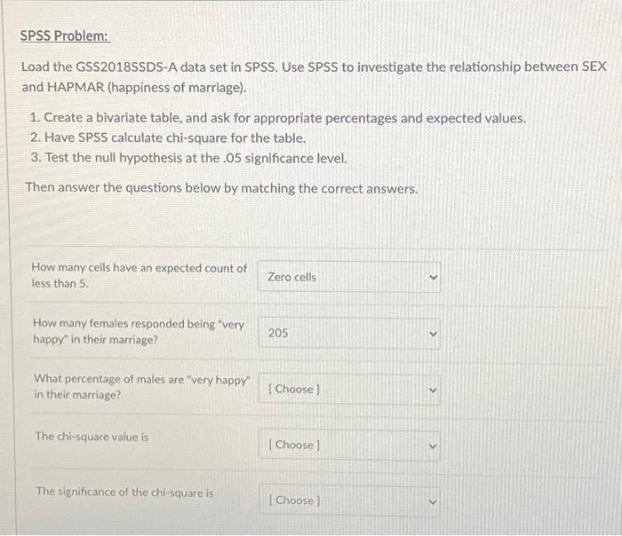 SPSS Problem: Load the GSS2018SSDS-A data set in | Chegg.com