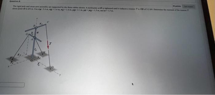 The rigid pole and cross-arm assembly are supported | Chegg.com