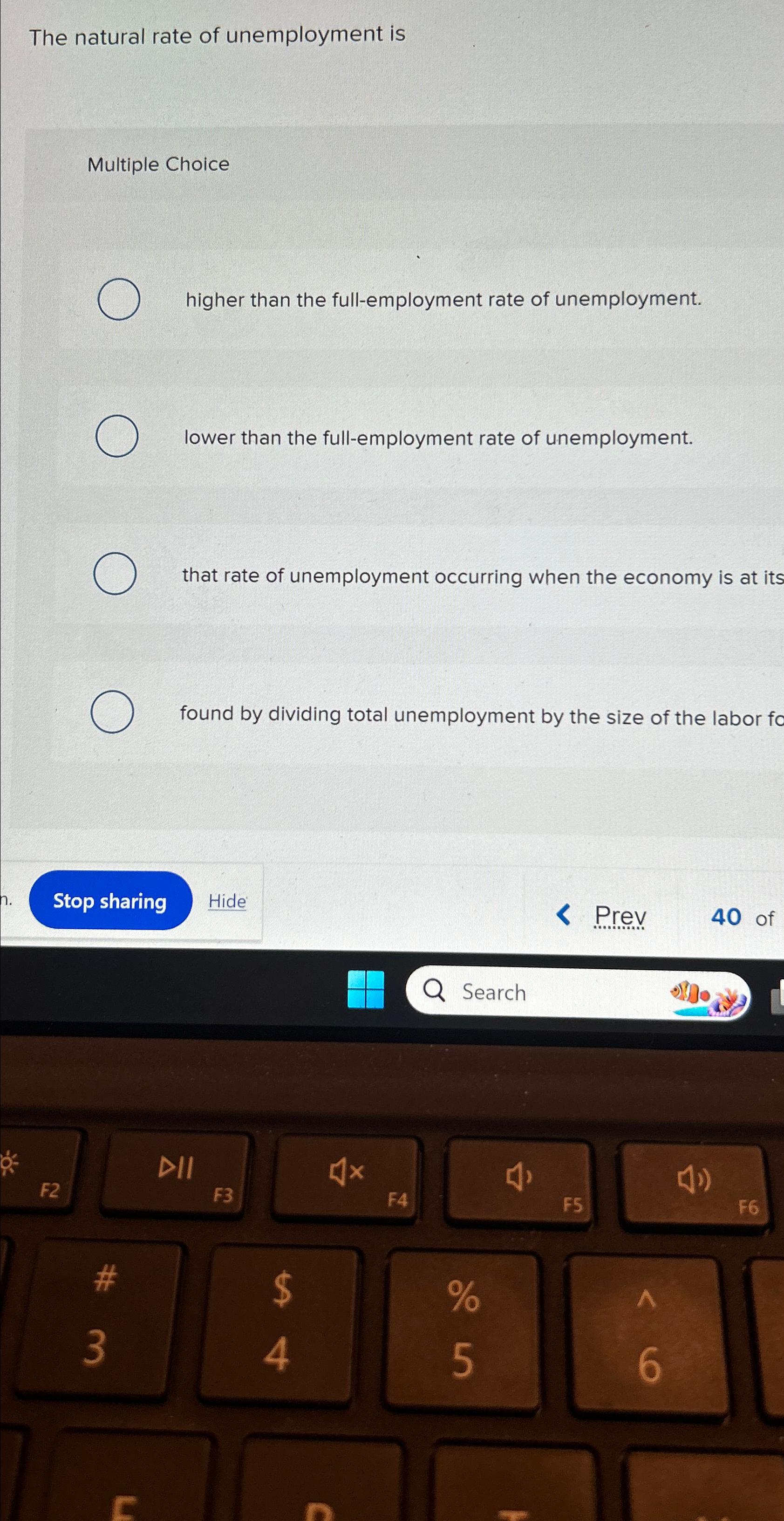 Solved The natural rate of unemployment isMultiple | Chegg.com