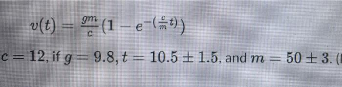 Solved 4. The velocity of the falling parachutist can be | Chegg.com