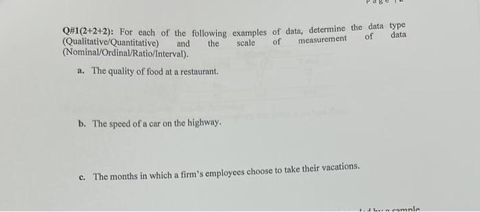 Solved Q\#1(2+2+2): For each of the following examples of | Chegg.com