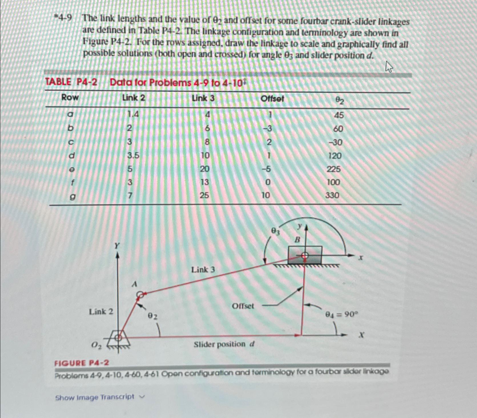 Solved *4-9 ﻿The link lengths and the value of θ2 ﻿and | Chegg.com