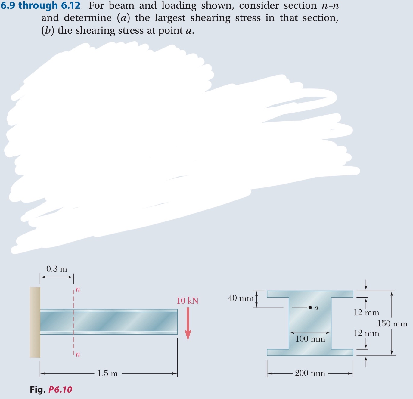 Solved 6.9 ﻿through 6.12 ﻿For beam and loading shown, | Chegg.com
