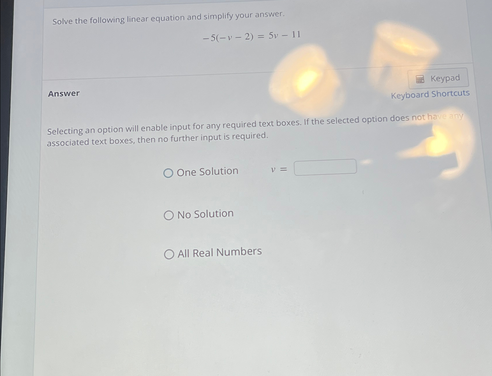 Solved Solve the following linear equation and simplify your | Chegg.com