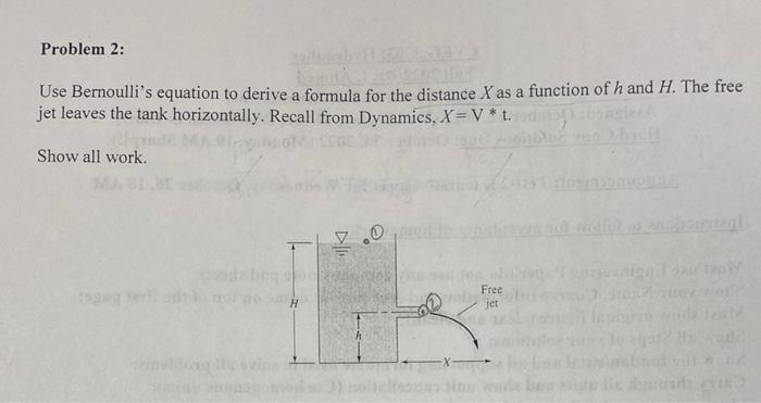 Solved Use Bernoulli's equation to derive a formula for the | Chegg.com