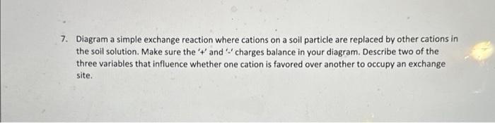 7. Diagram a simple exchange reaction where cations | Chegg.com