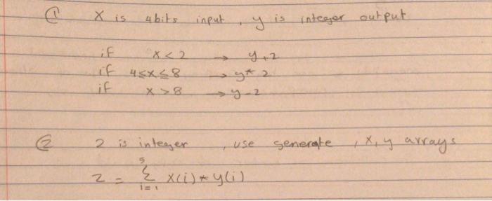 Solved C X is 4bits input y is integer output X