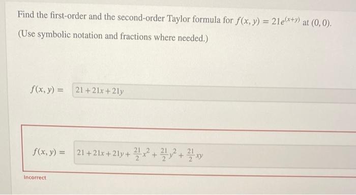 Solved Find the first-order and the second-order Taylor | Chegg.com