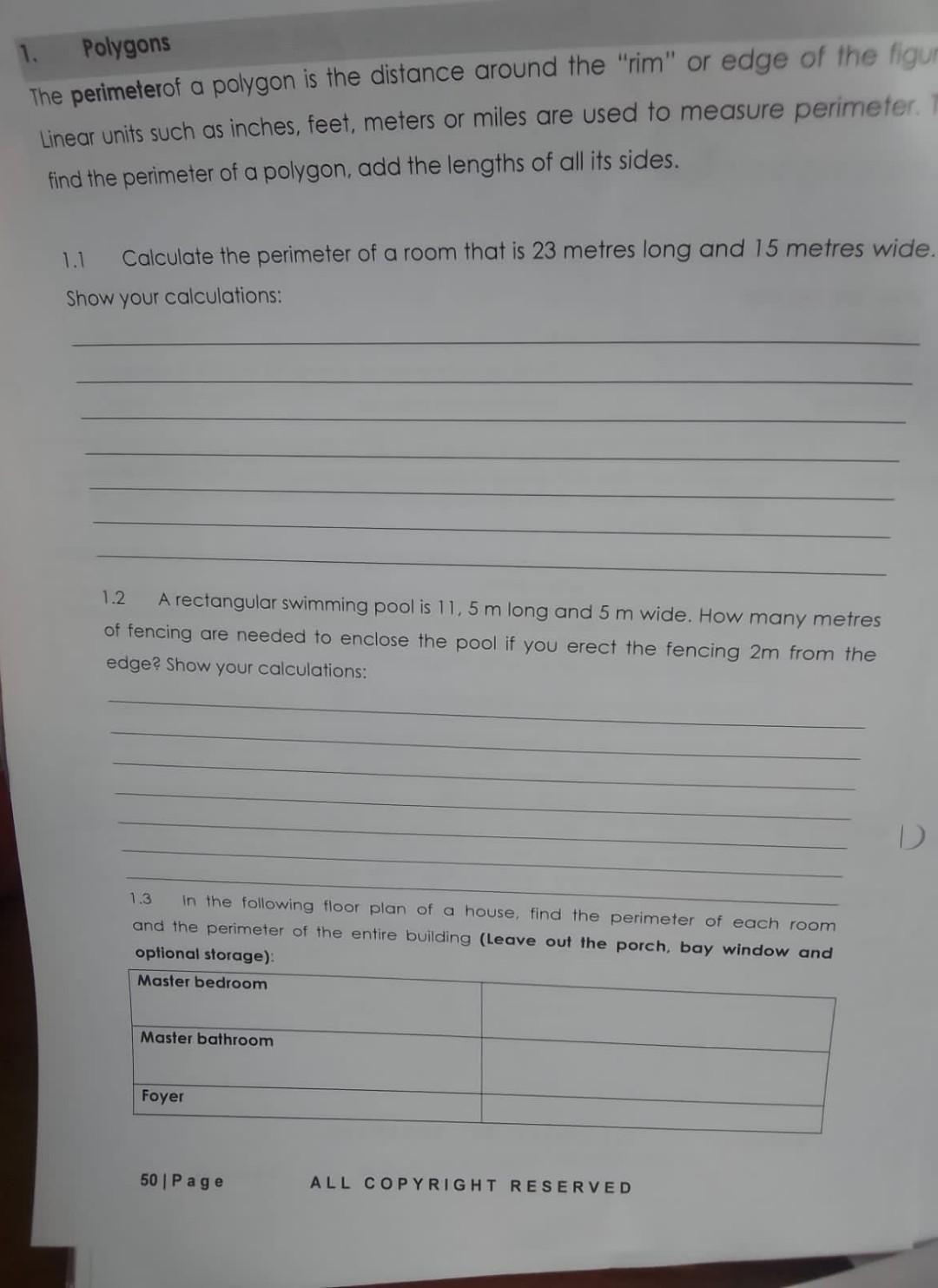 Solved The perimeterof a polygon is the distance around the | Chegg.com