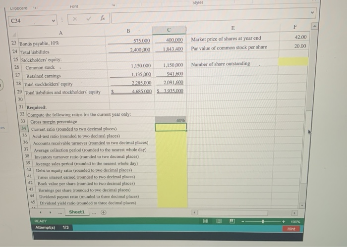 Solved Excel HW 6 Saved Help Calculating Select Financial | Chegg.com