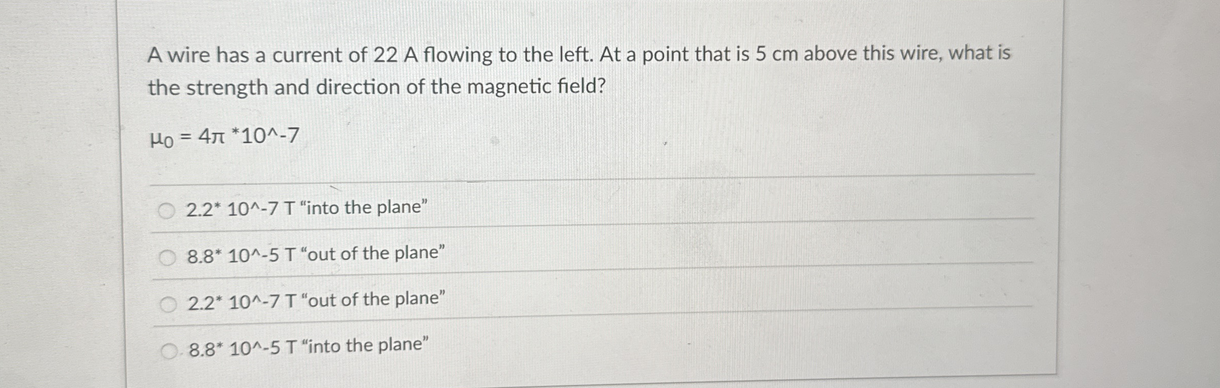 High Quality SOLUTION A wire has a current of 22 ﻿A flowing to the left. At | Chegg.com