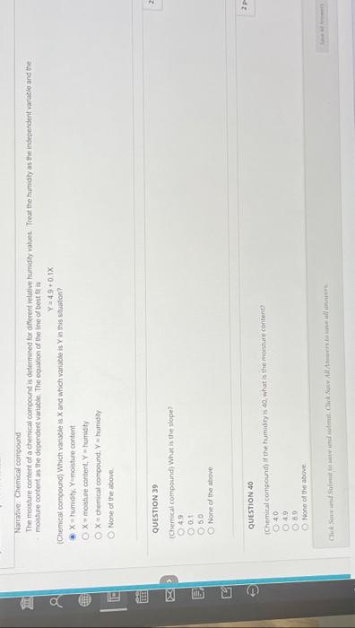 Solved 288 X U Narrative: Chemical compound The moisture | Chegg.com