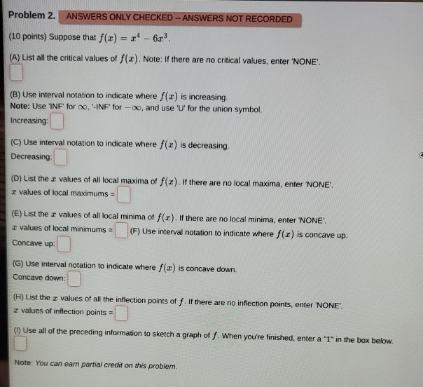 Solved Problem 2. ANSWERS ONLY CHECKED - ANSWERS NOT | Chegg.com