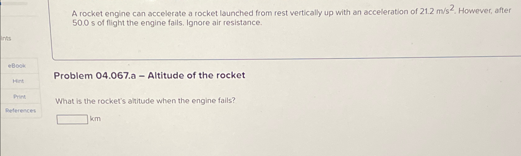 Solved A rocket engine can accelerate a rocket launched from | Chegg.com