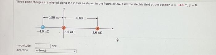 Solved Three point charges are aligned along the x-axis as | Chegg.com