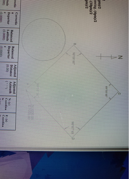 Solved 8. Using the data from the Traverse : a) Balance the | Chegg.com